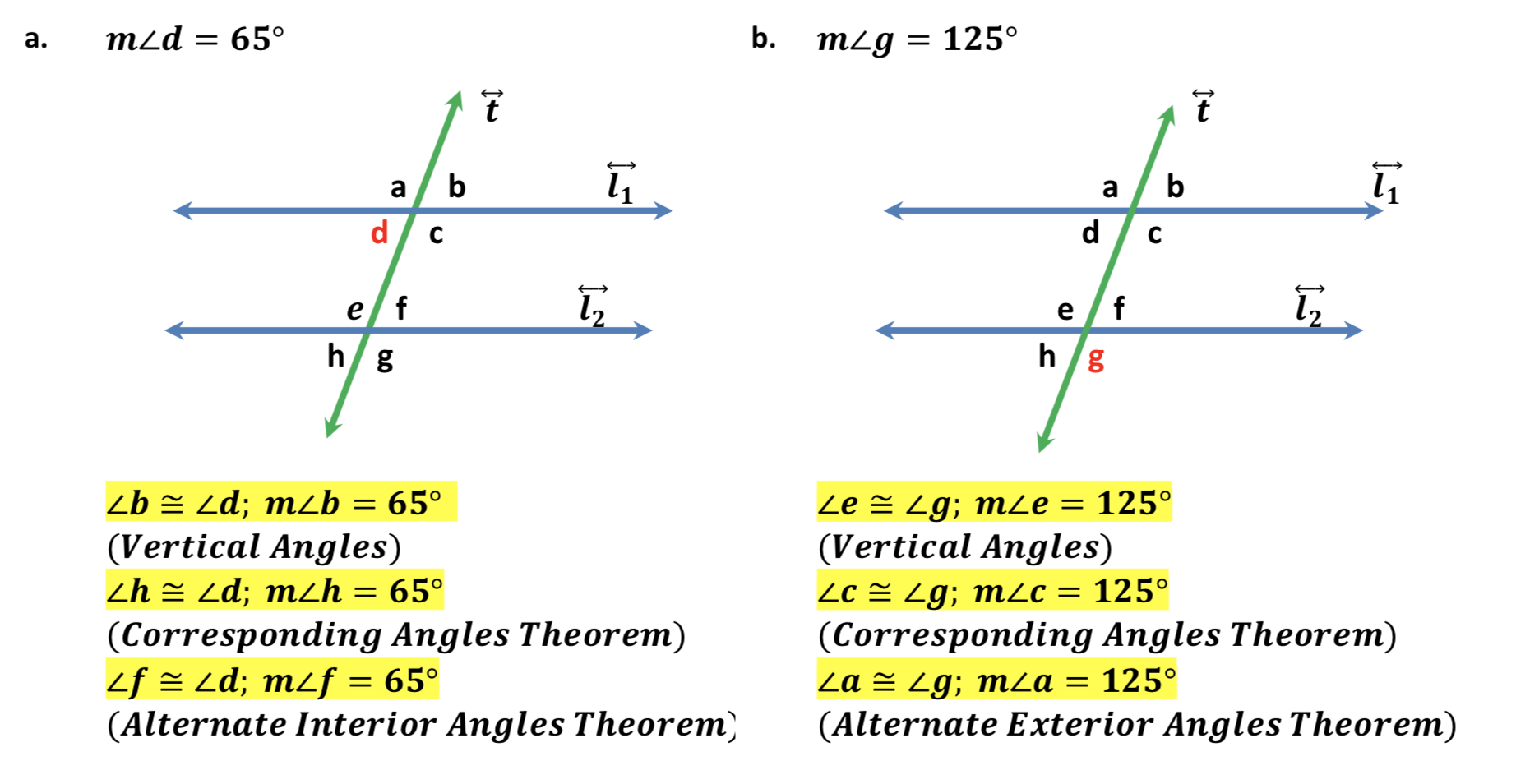 Parallel Lines Cut By A Transversal Sample 1 тлж Geometrycoach